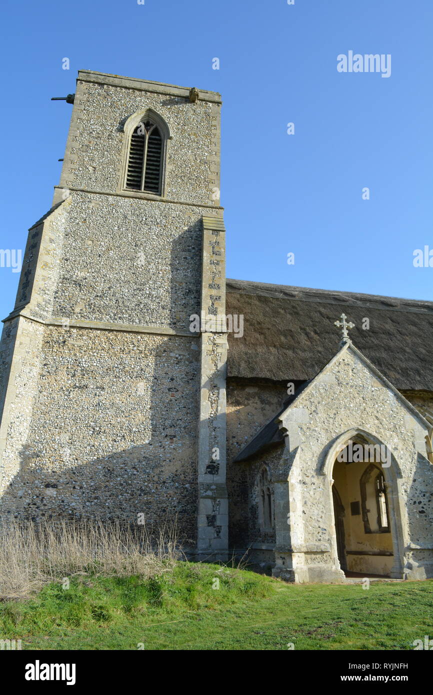 All saints church Icklingham Suffolk England. Rare thatched church ...
