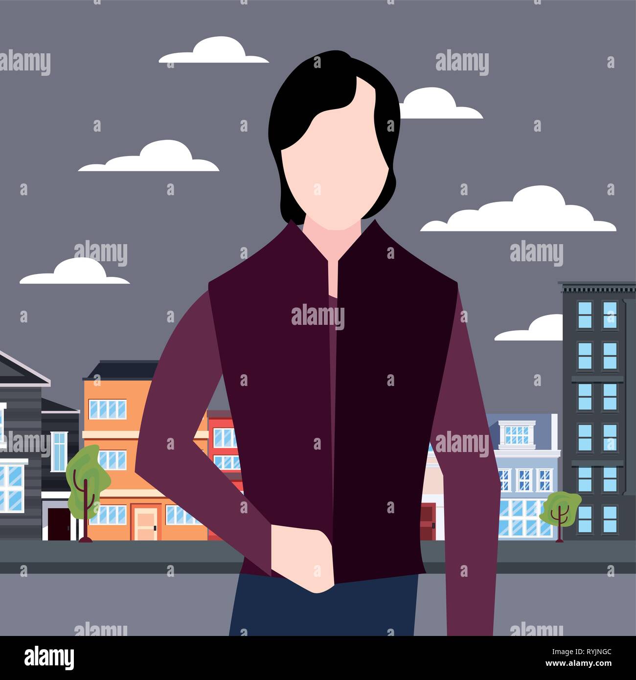 man in the street city vector illustration Stock Vector Image & Art - Alamy