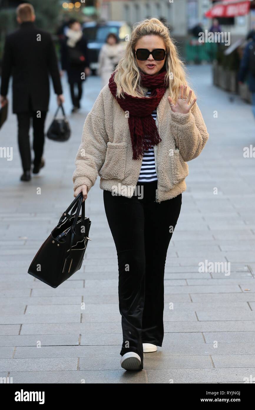 Emily Atack seen leaving Global studios after her first show as co host ...