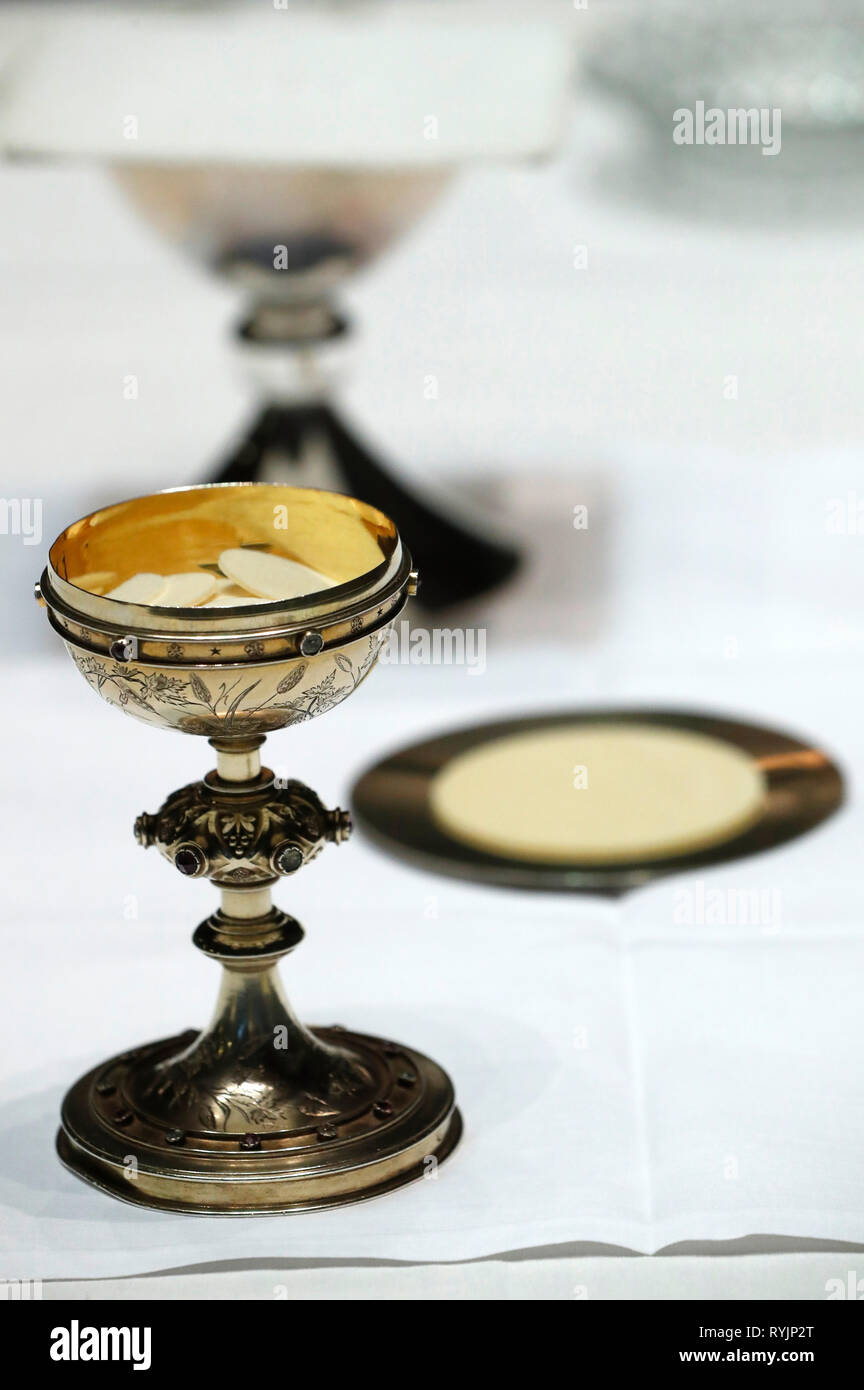 Roman catholic mass. Eucharist: Table of Word and Sacrament. France ...