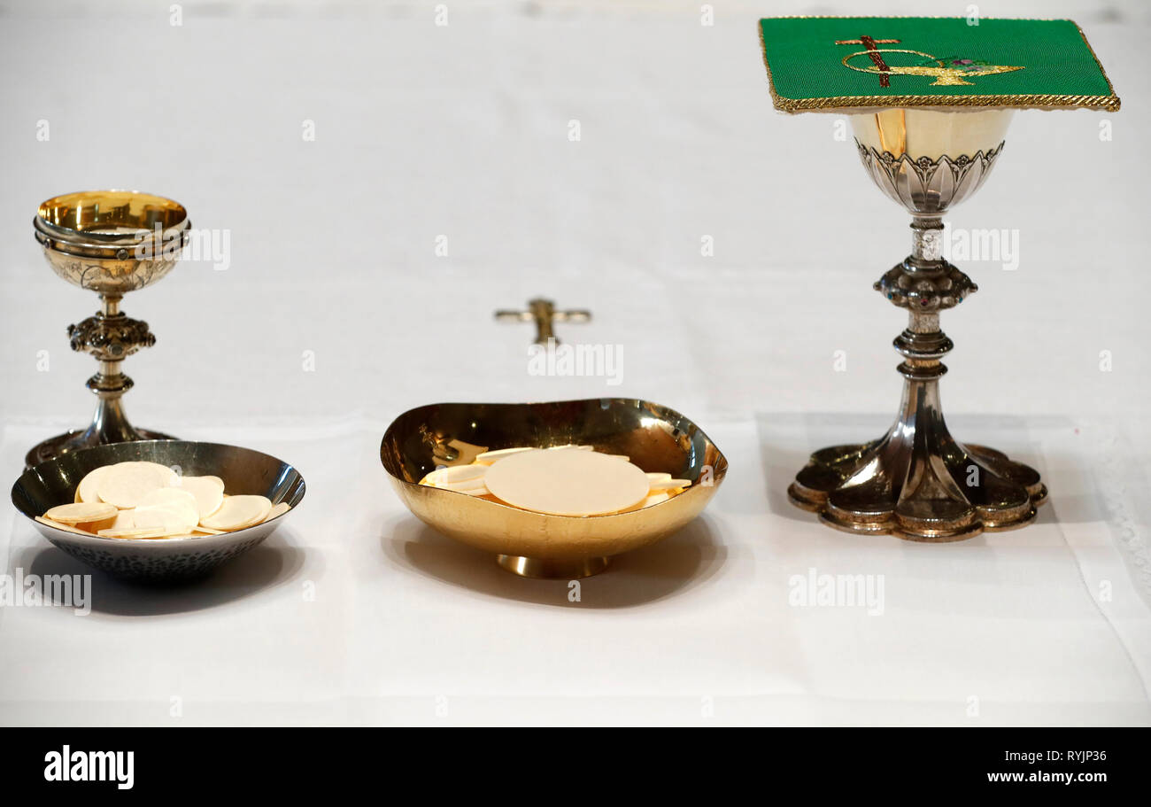 Roman catholic mass. Eucharist: Table of Word and Sacrament. France ...