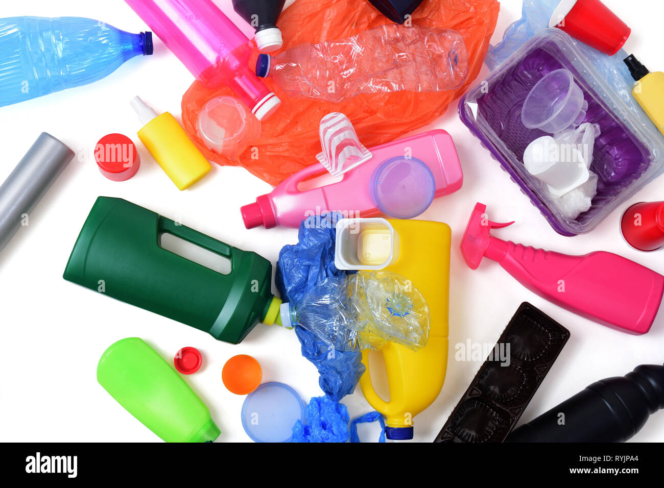 plastic garbage isolated on white Stock Photo - Alamy