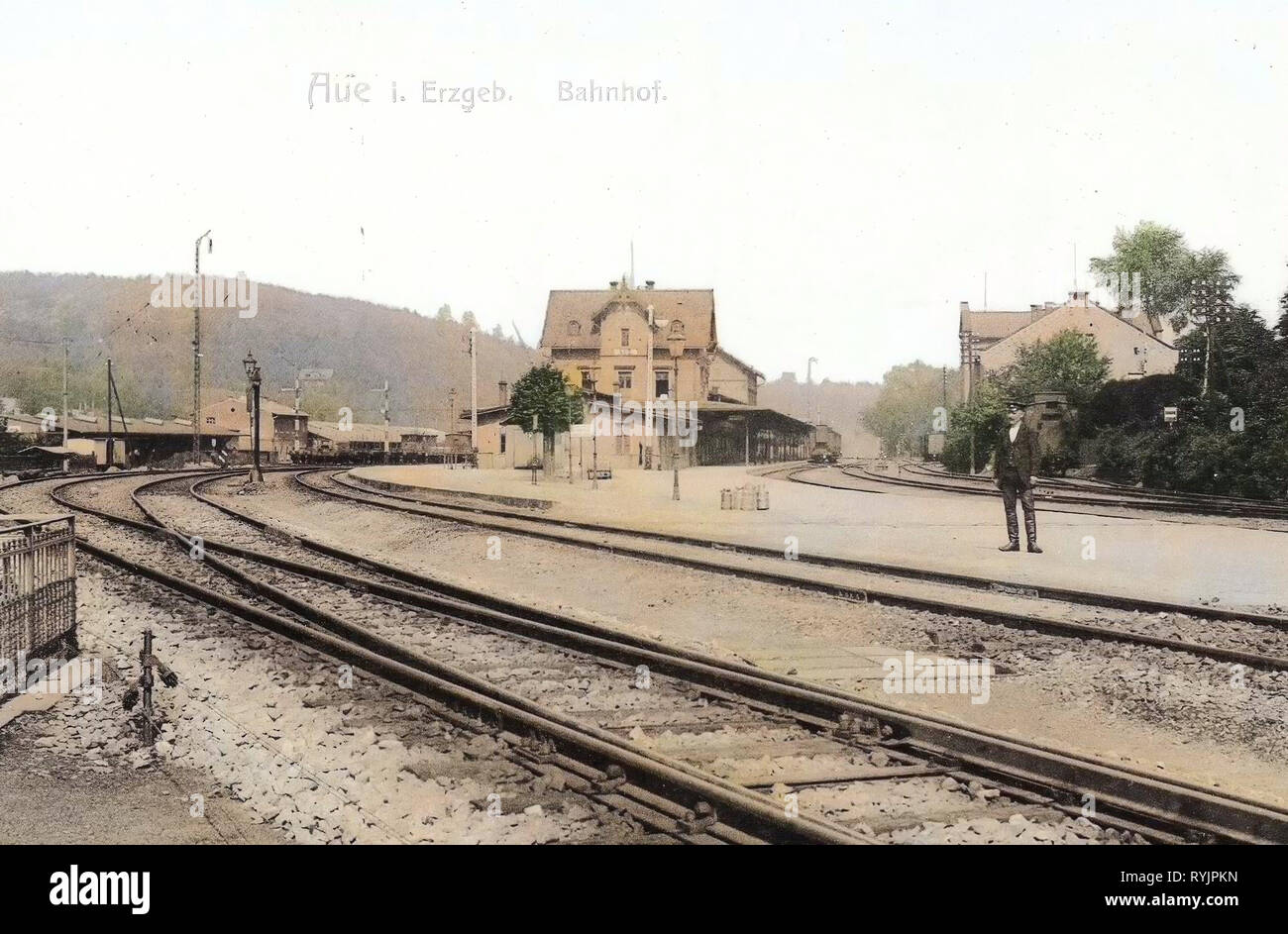 Bahnhof Aue (Sachs), historische Aufnahmen, 1910, Erzgebirgskreis, Aue ...