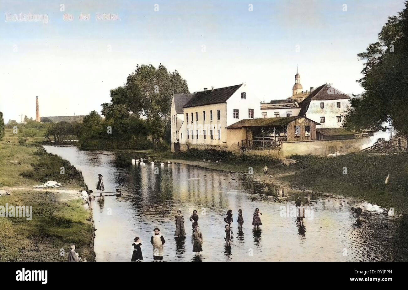 Große Röder, Buildings in Radeburg, 1910, Landkreis Meißen, Radeburg ...