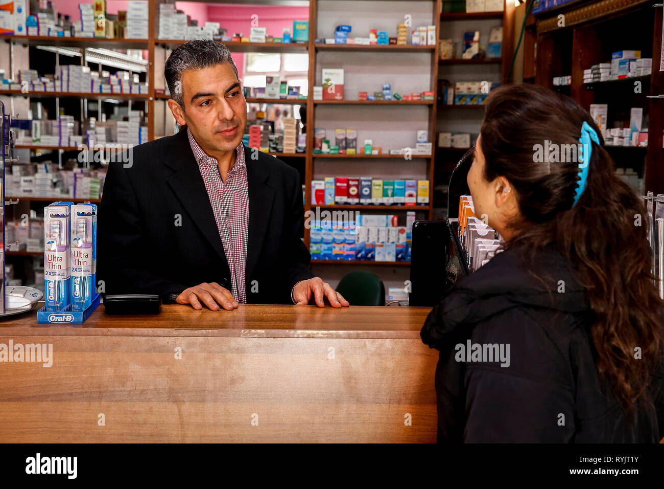 Emadeddin Mahmud Shedahih, a pharmacist in Jalazone refugee camp, West ...
