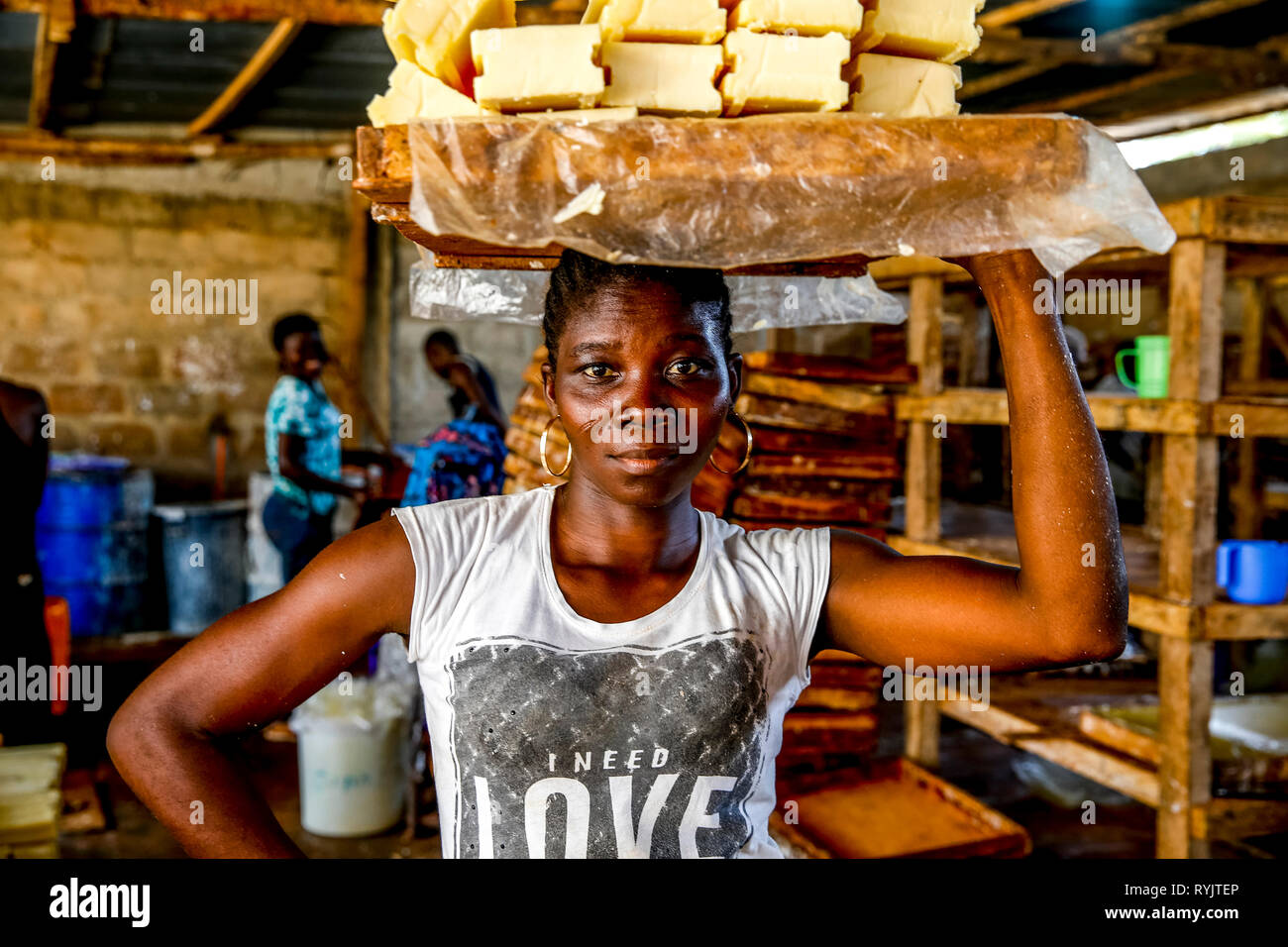 Soap factory in Lomé, Togo Stock Photo - Alamy