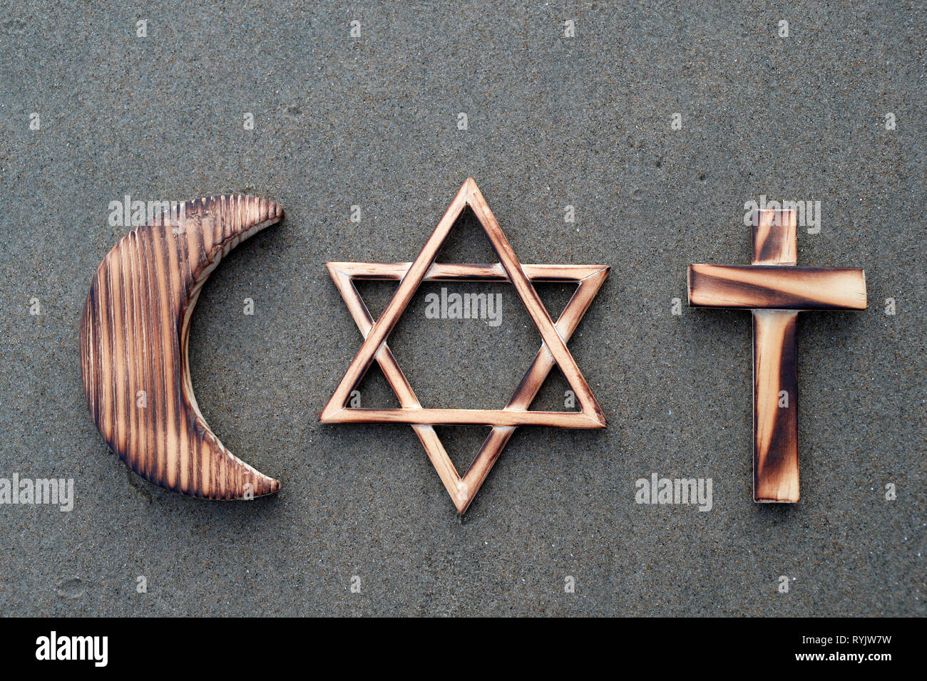 Christianity, Islam, Judaism 3 monotheistic religions. Jewish Star ...