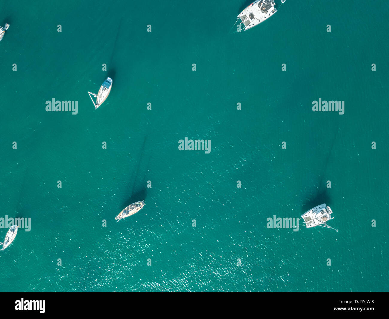 Aerial View Of Luxury Yachts And Boats At Atlantic Ocean Stock Photo ...