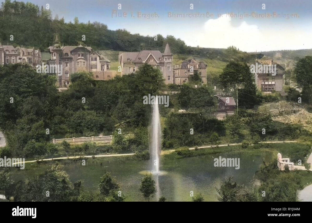 Fountains in Aue, Buildings in Aue, Parks in Saxony, Ponds in ...