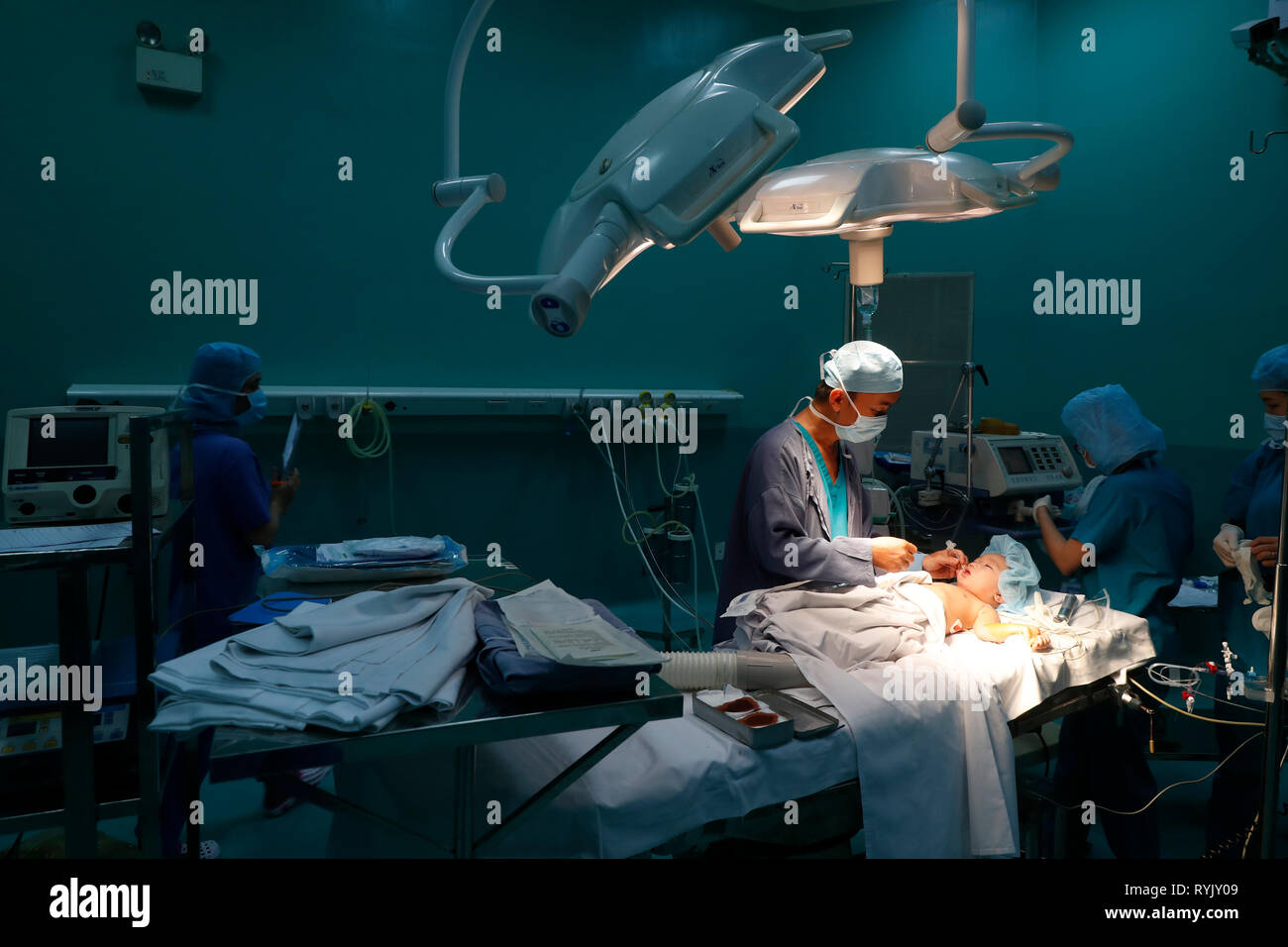 Tam Duc Cardiology Hospital. Operating theater. Cardiac surgery. Ho Chi ...