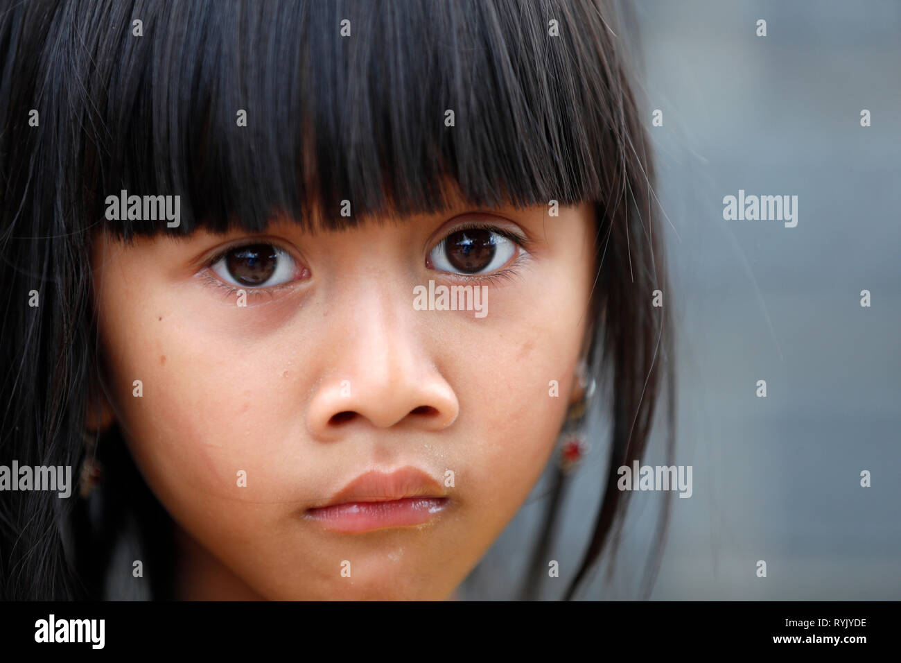 Ethnic minority child. Young girl. Dalat. Vietnam Stock Photo - Alamy