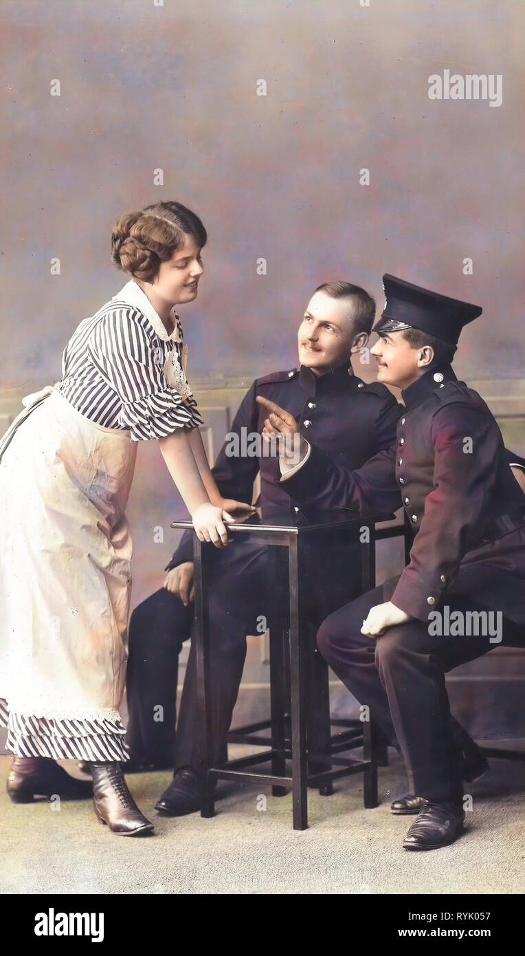 Group portraits with 3 people, Army of Saxony, Unidentified women of ...