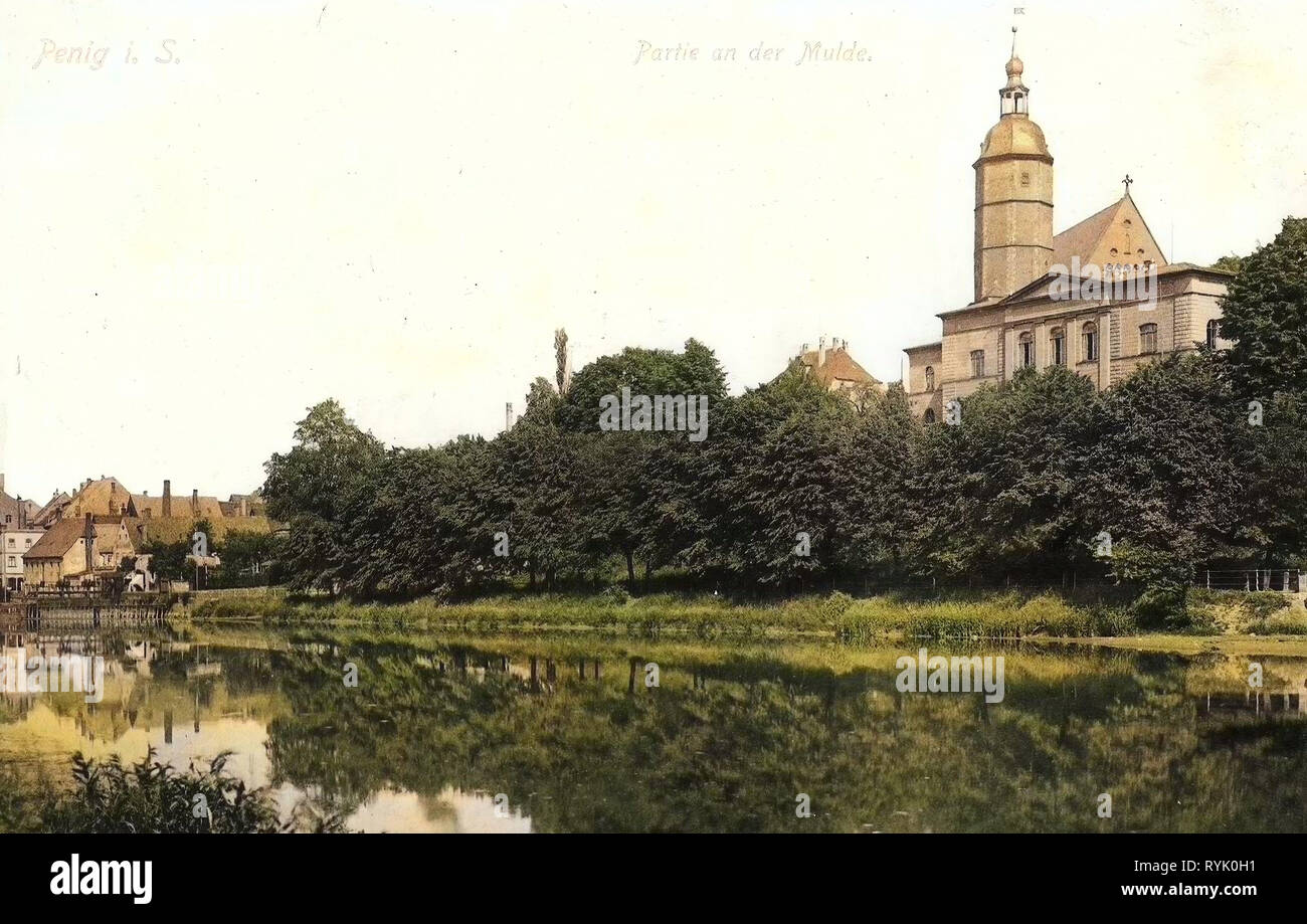 Buildings in Penig, Churches in Penig, Zwickauer Mulde in Penig, Water ...