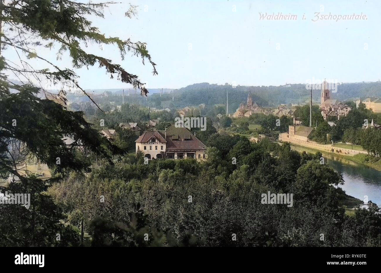 Churches in Waldheim, Zschopau (river), Buildings in Waldheim, 1913 ...