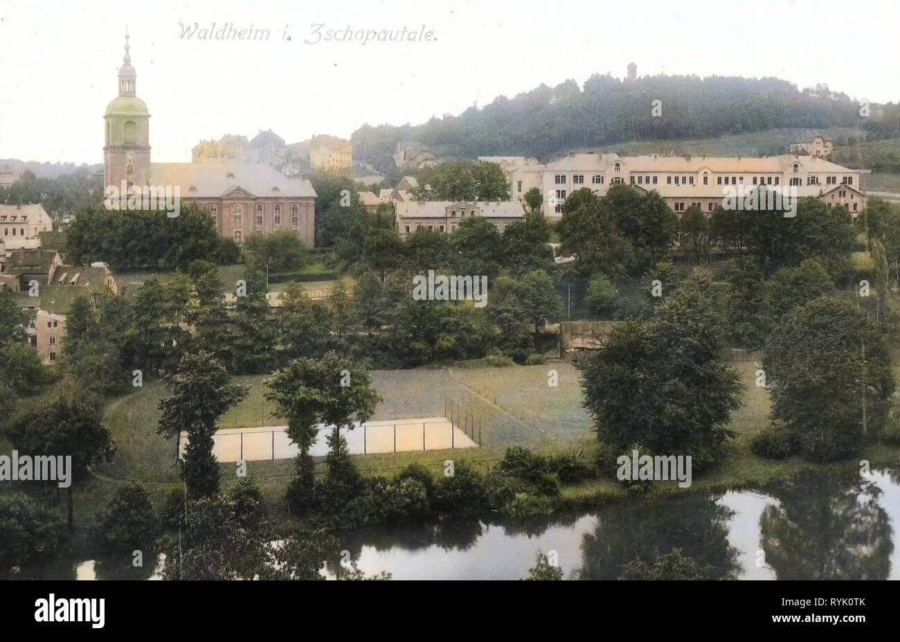 Buildings in Waldheim, Churches in Waldheim, Zschopau (river), Water ...