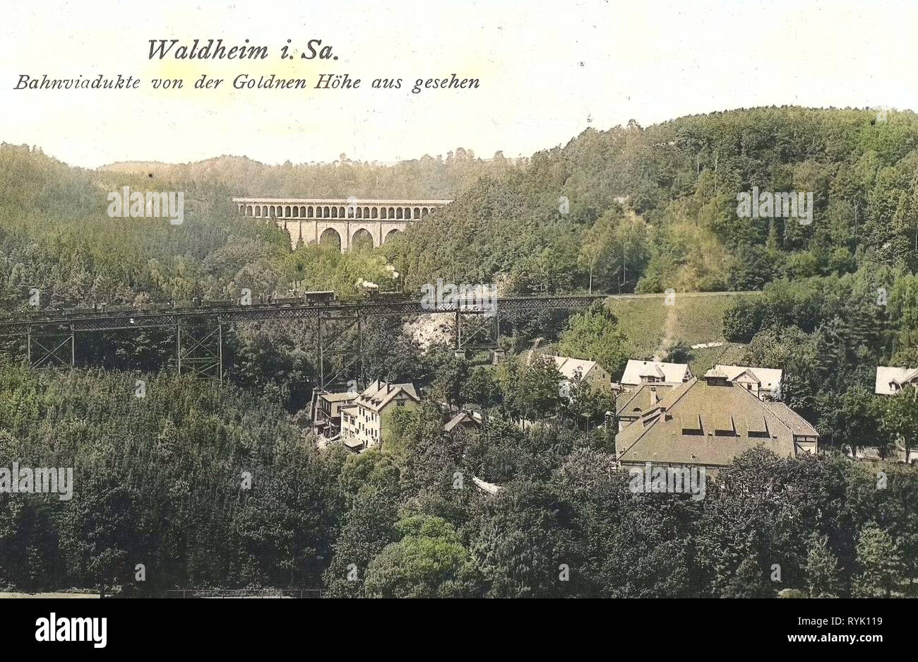 Railway viaducts in Germany, Bridges in Waldheim, Unidentified steam ...