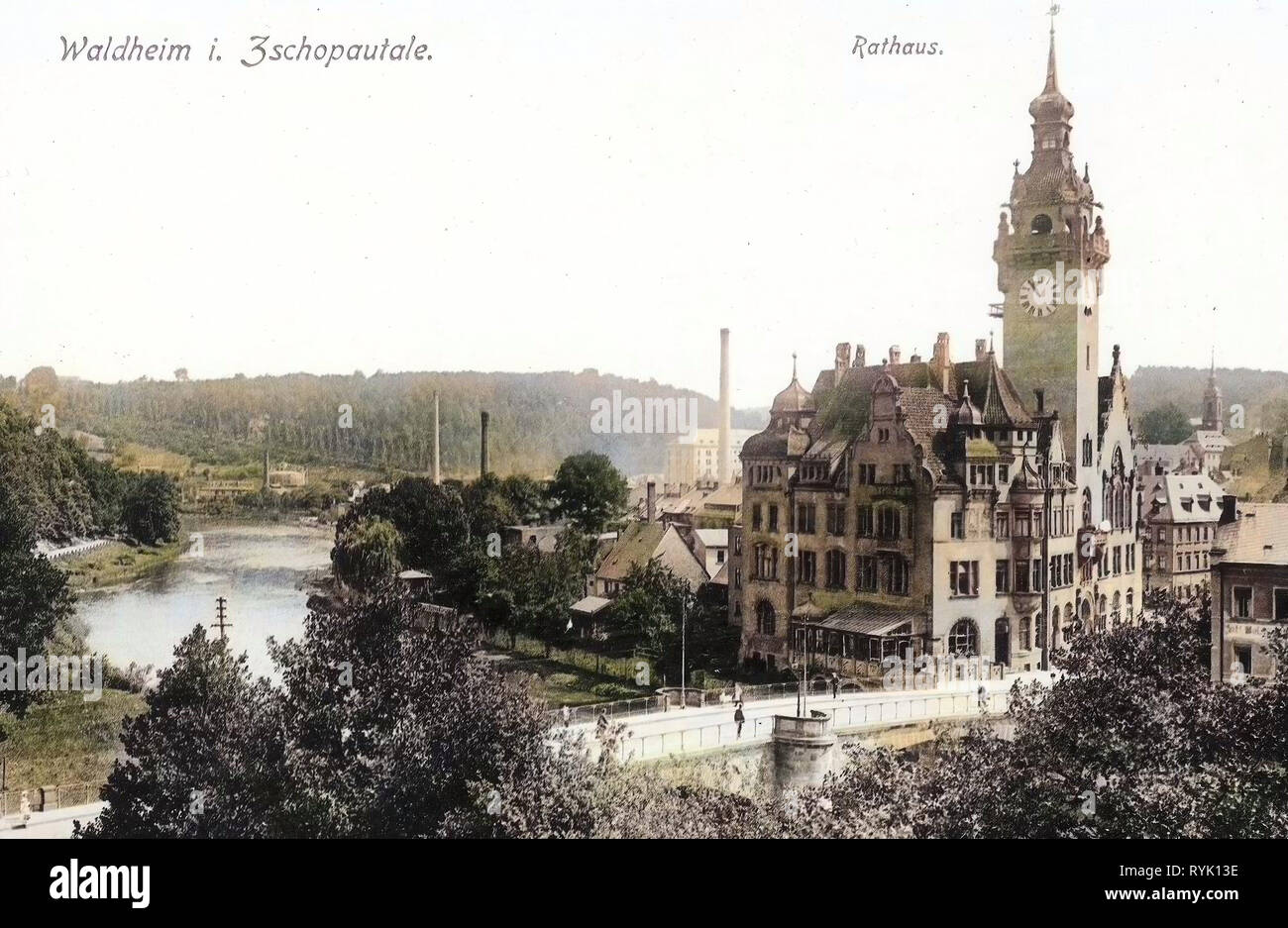 Rathaus Waldheim, Zschopau (river), Buildings in Waldheim, 1913 ...