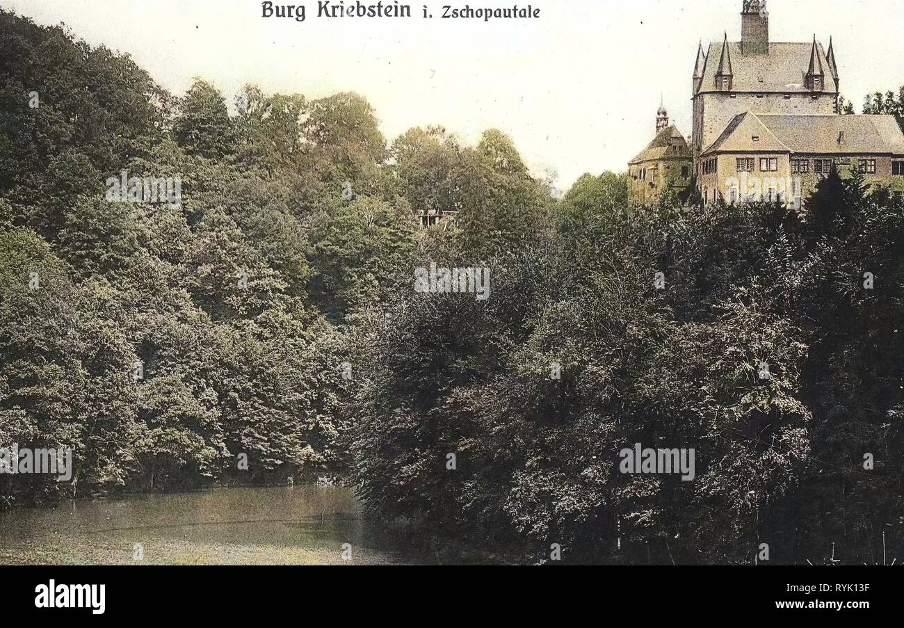 Burg Kriebstein, Zschopau (river), 1913, Landkreis Mittelsachsen ...