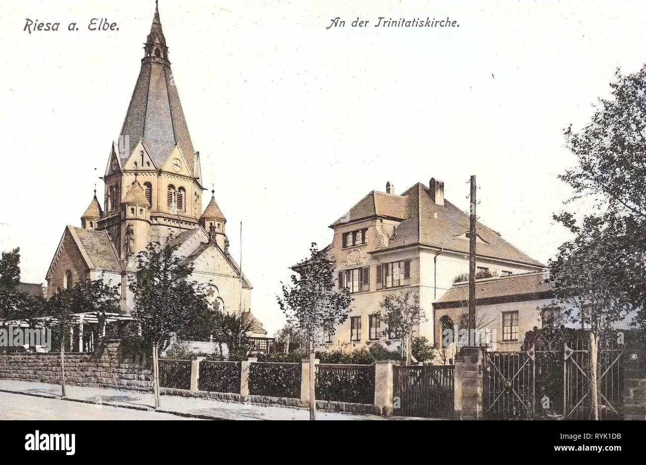 Trinitatiskirche Riesa, Buildings in Riesa, 1913, Landkreis Meißen ...