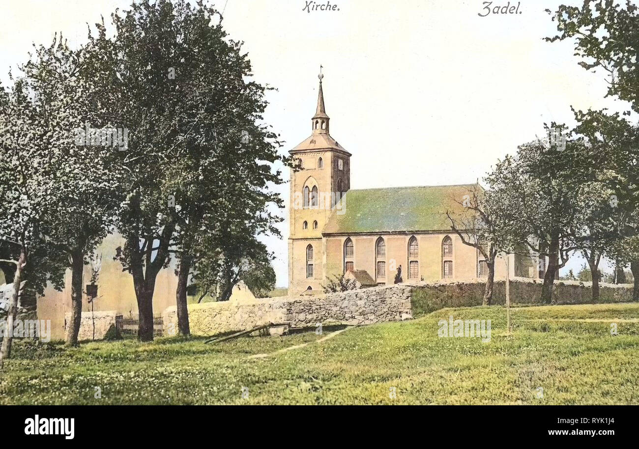 Churches in Diera-Zehren, 1913, Landkreis Meißen, Zadel, Kirche ...