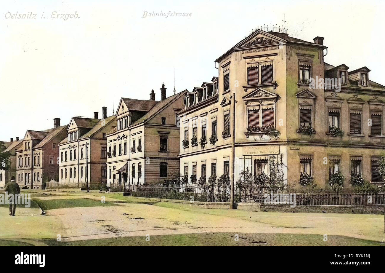 Buildings in Oelsnitz/Erzgeb., 1913, Erzgebirgskreis, Oelsnitz ...