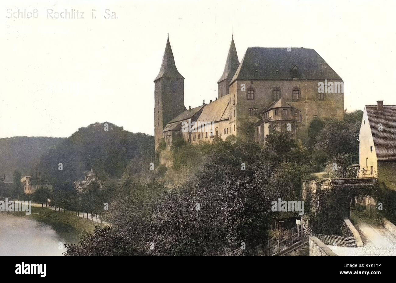 Schloss Rochlitz, Castle gates in Saxony, Zwickauer Mulde, 1913 ...