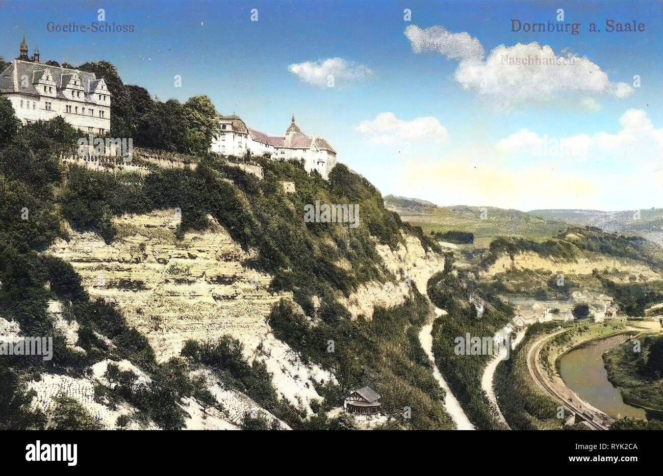 Dornburger Schlösser, Saale, Bridges in Thuringia, 1914, Germany, Dornburg, Goethe, Schloß ...