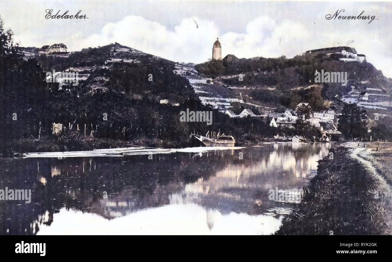 Neuenburg Castle (Freyburg), Unstrut, 1914, Saxony-Anhalt, Freyburg, An ...