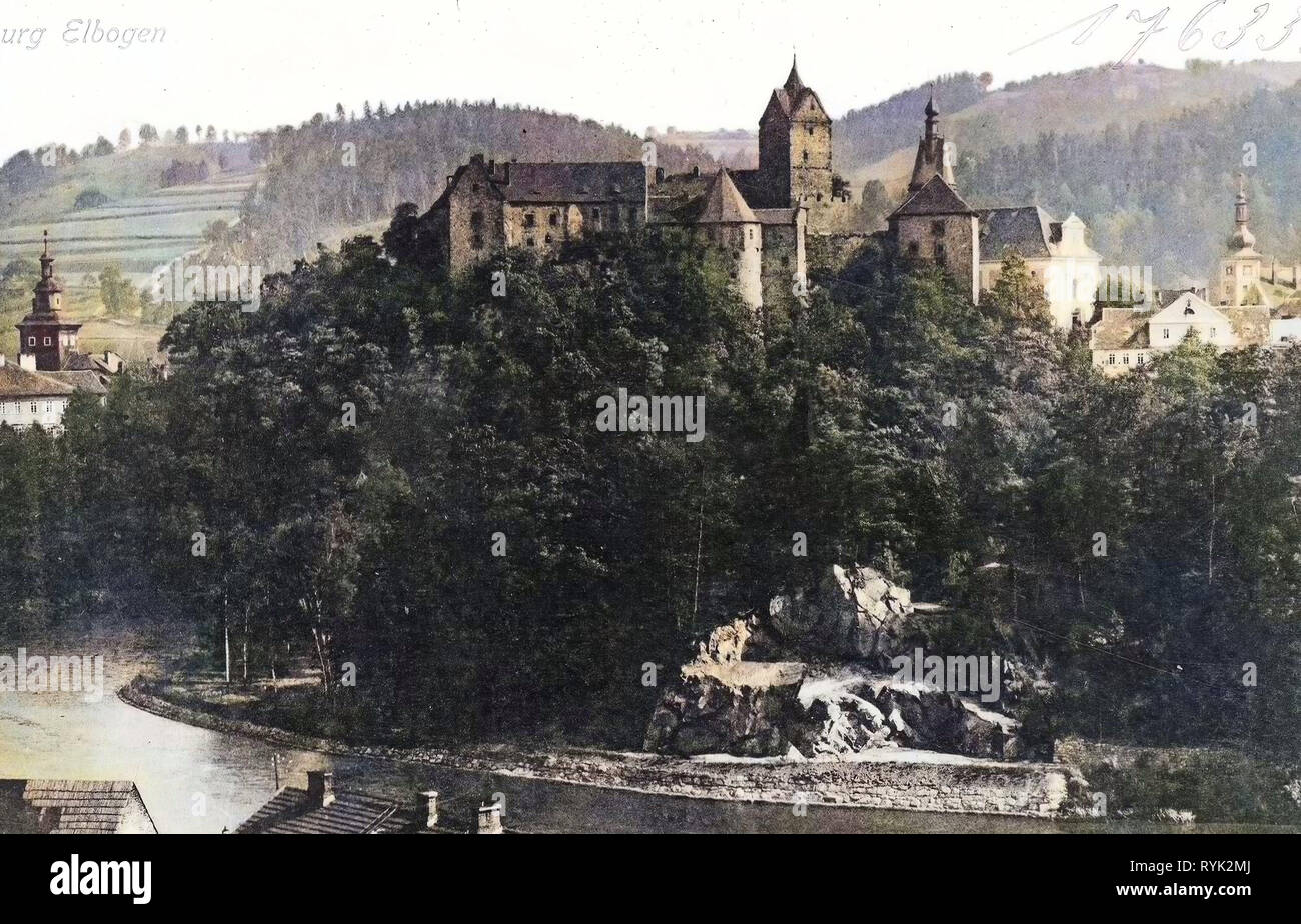 History of Loket Castle, Ohře in Loket, 1914, Karlovy Vary Region ...