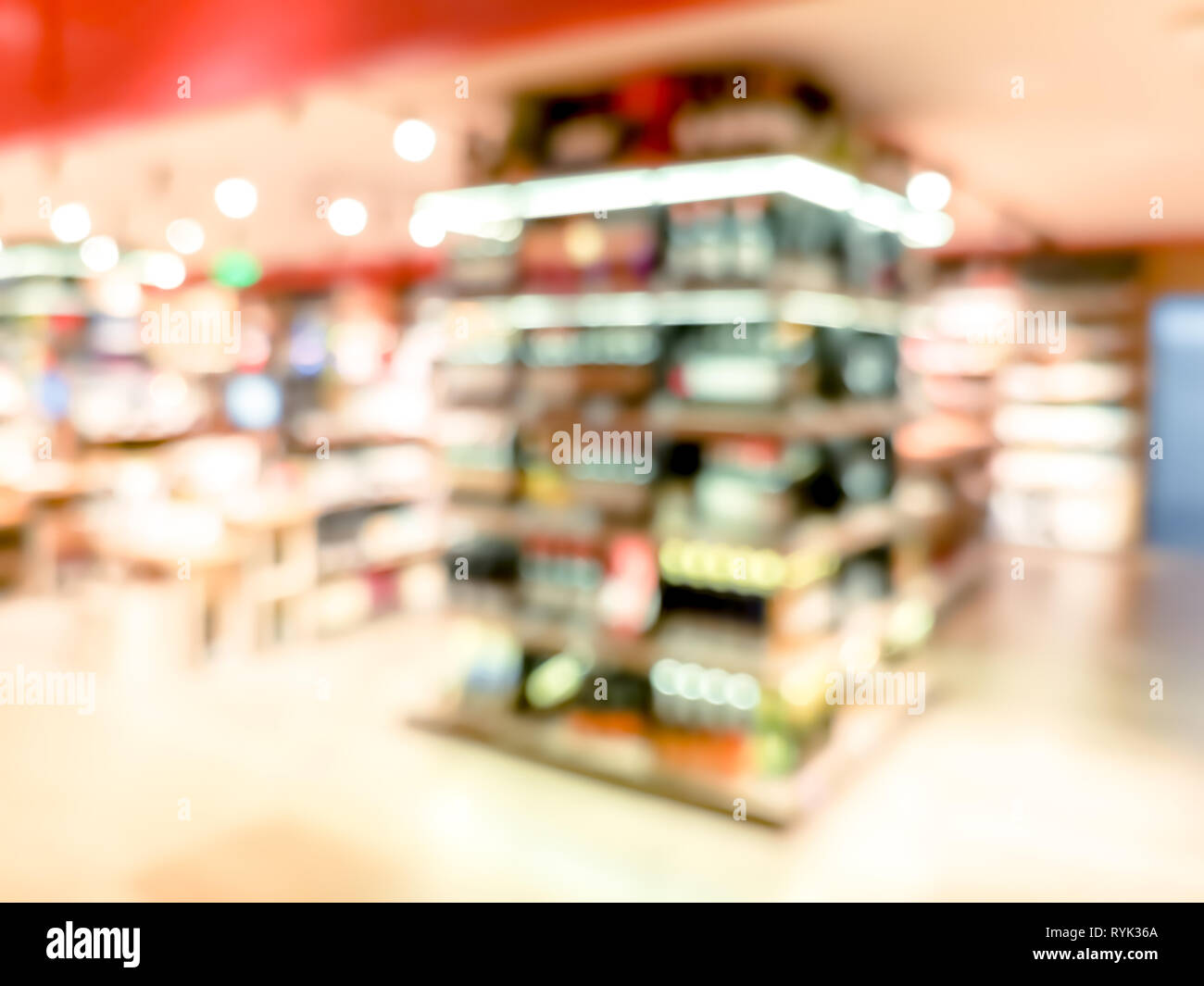 blur background with bokeh of Supermarket store Stock Photo - Alamy