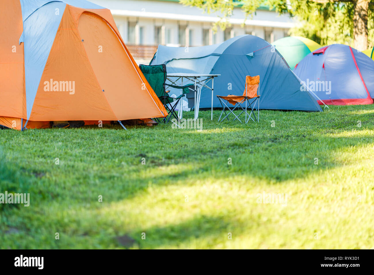 Tents Camping area in beautiful natural place Stock Photo - Alamy