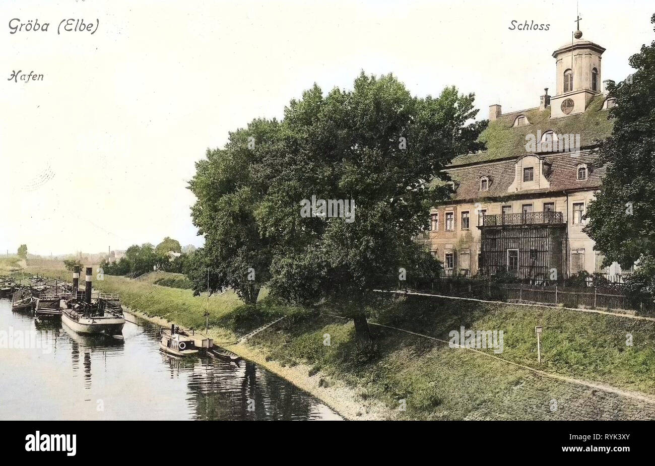 Riesa Hafen, Schloss Gröba (Riesa), Elbe in Riesa, Steamships of ...