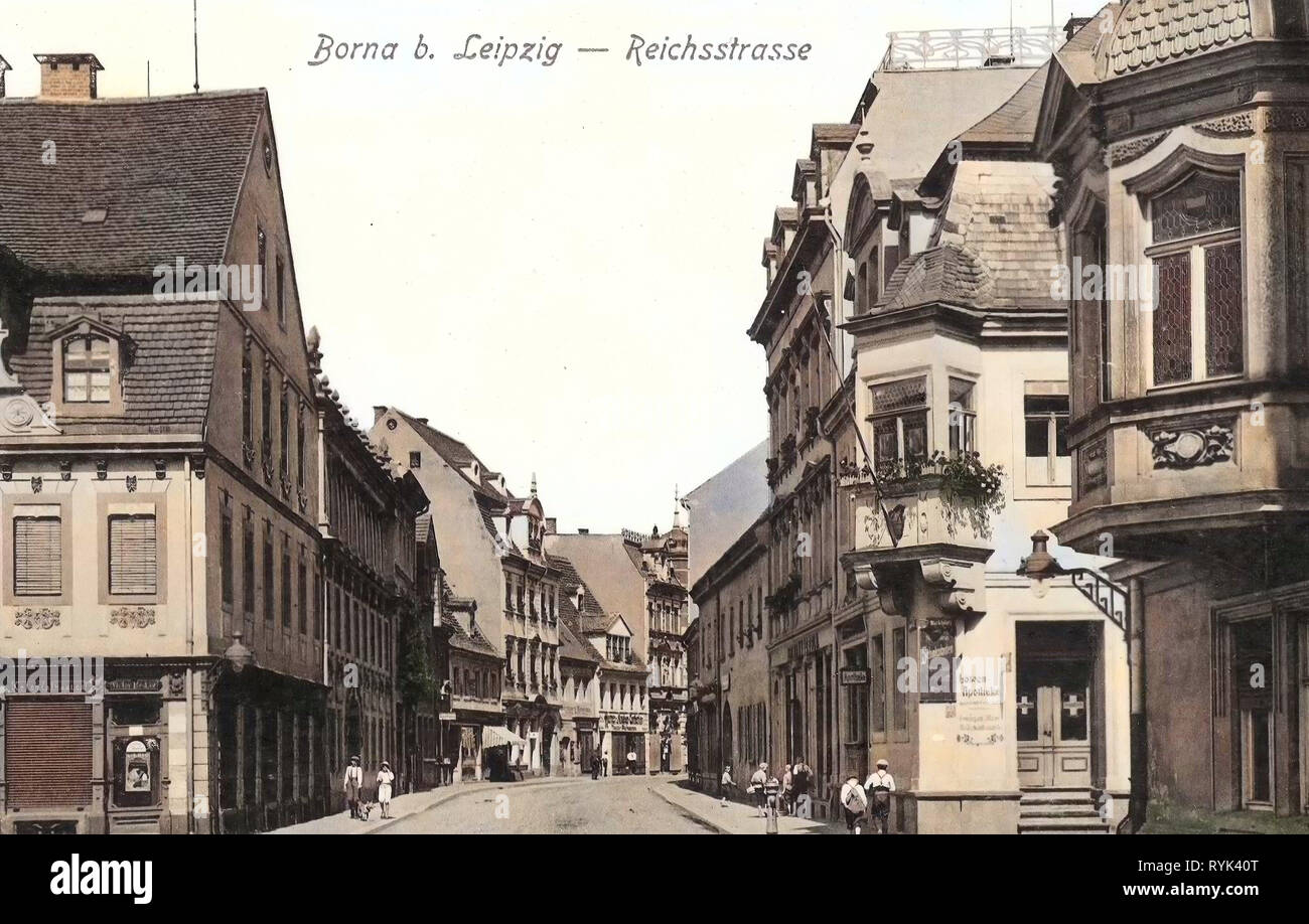Buildings in Borna, 1914, Landkreis Leipzig, Borna, Reichsstraße ... Buildings in Borna, 1914, Landkreis Leipzig, Borna, Reichsstraße ...