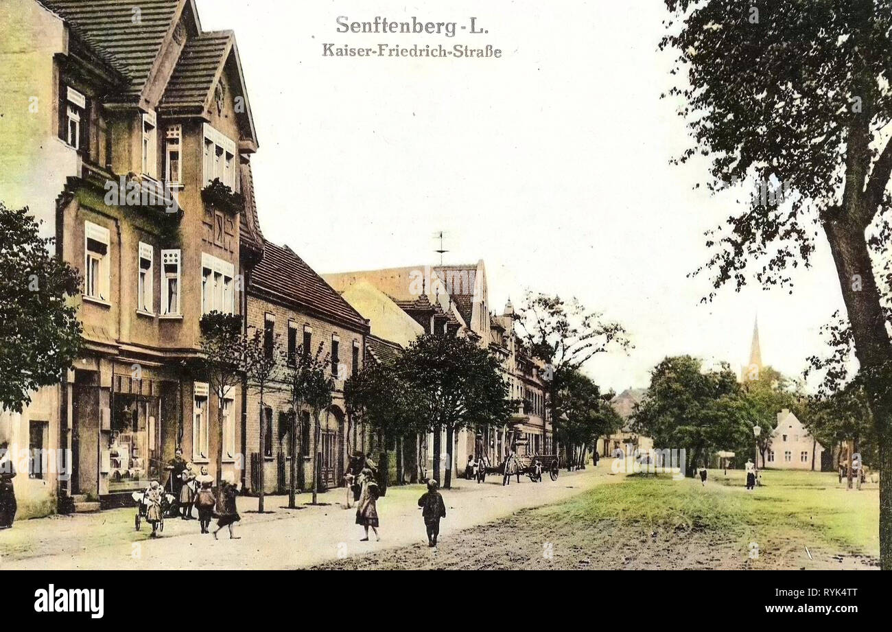Buildings in Senftenberg, 1915, Brandenburg, Ernst-Thälmann-Straße ...