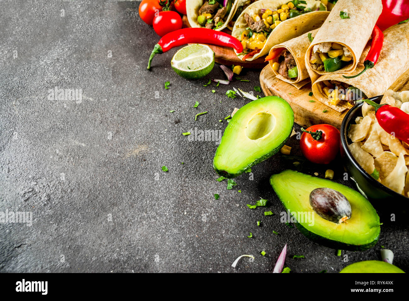 Cinco de Mayo food.Mexican food concept background with taco ...