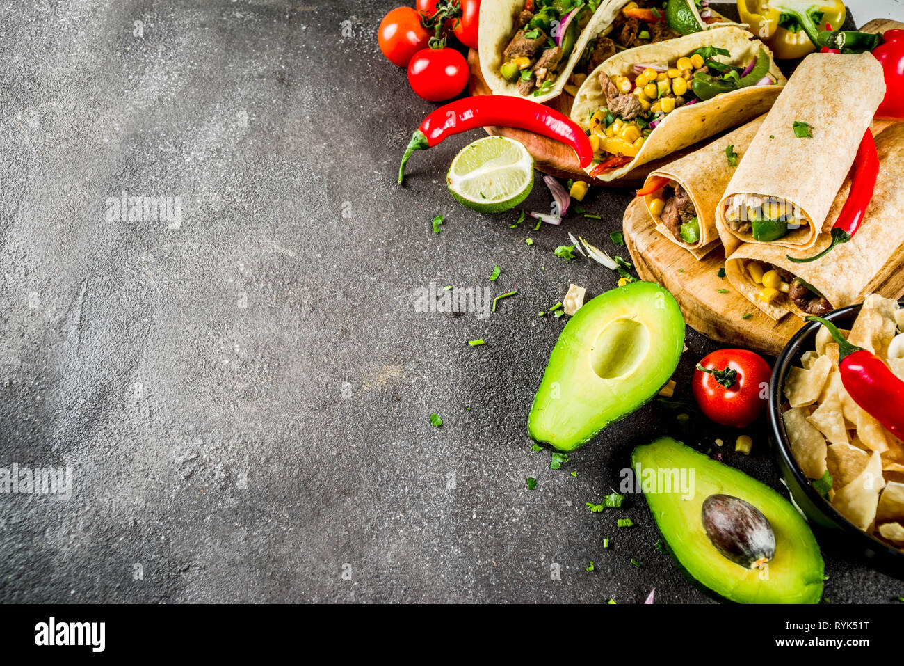 Cinco de Mayo food.Mexican food concept background with taco ...