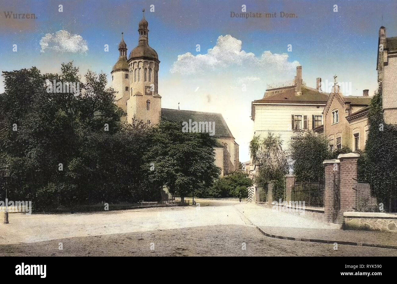 Buildings in Wurzen, Schloss Wurzen in art, Churches in Wurzen, 1916 ...
