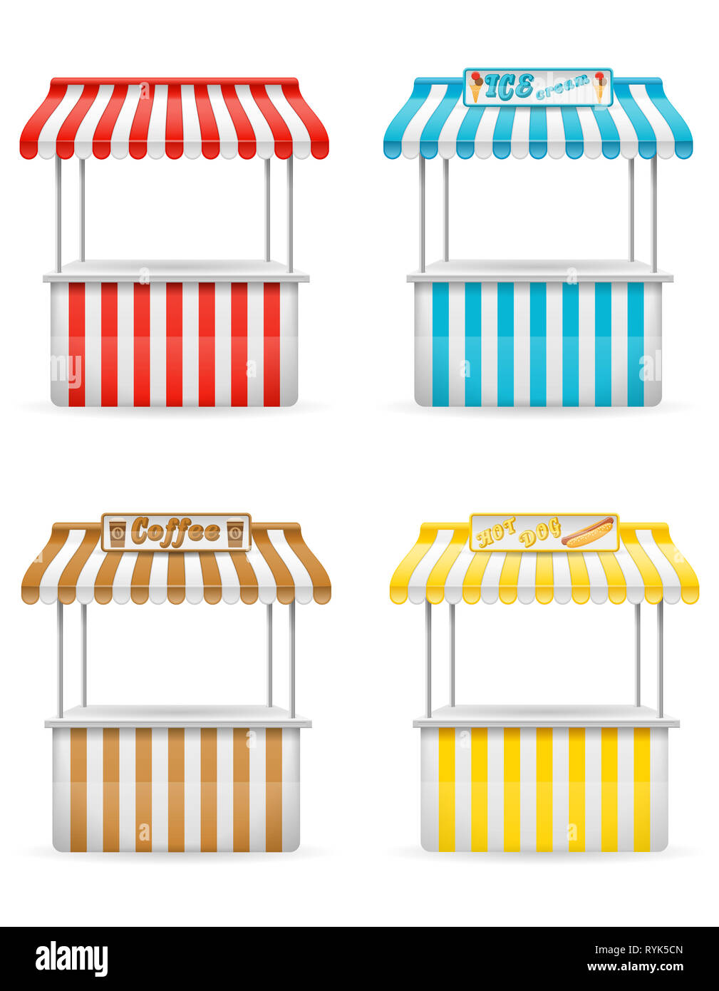 street food stall vector illustration isolated on white background ...