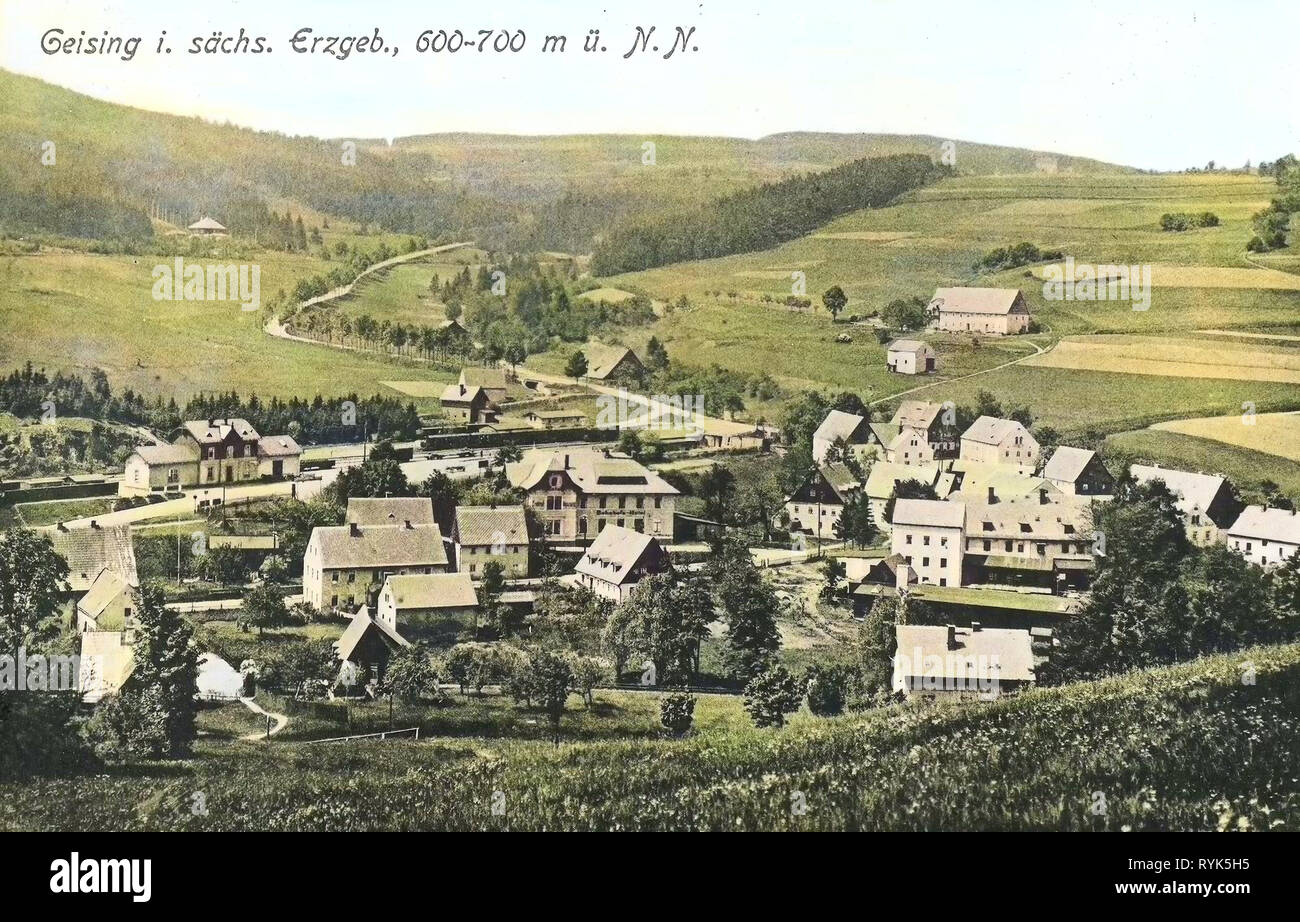 Buildings in Altenberg, Saxony, Bahnhof Geising, 1916, Sächsische ...