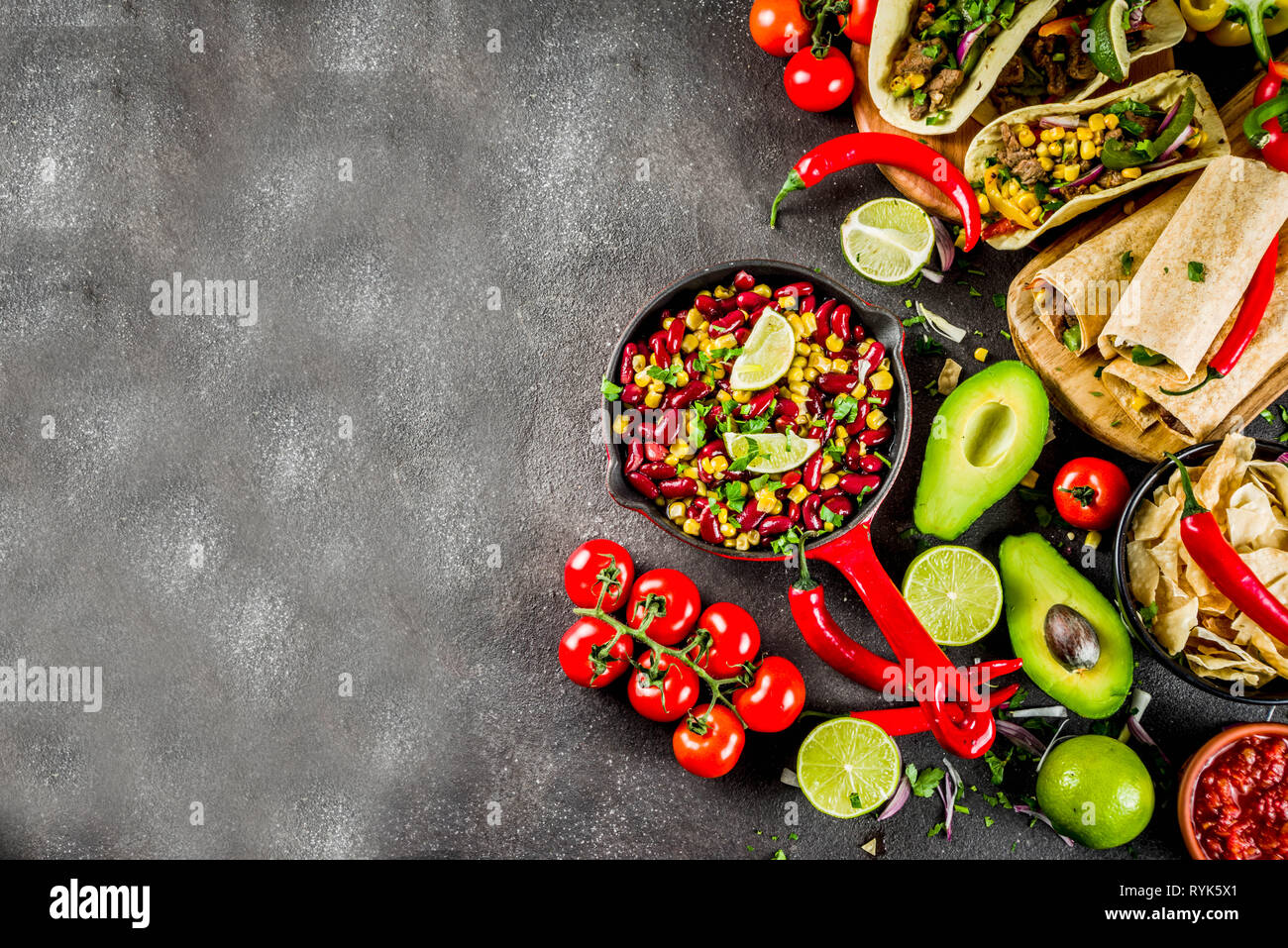 Cinco de Mayo food.Mexican food concept background with taco ...