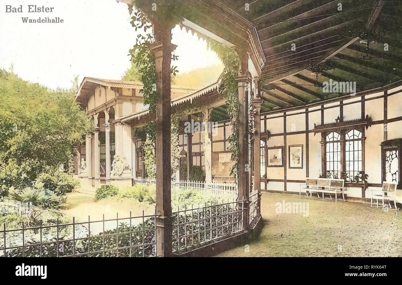 Buildings in Bad Elster, Park benches in Germany, 1917, Vogtlandkreis ...