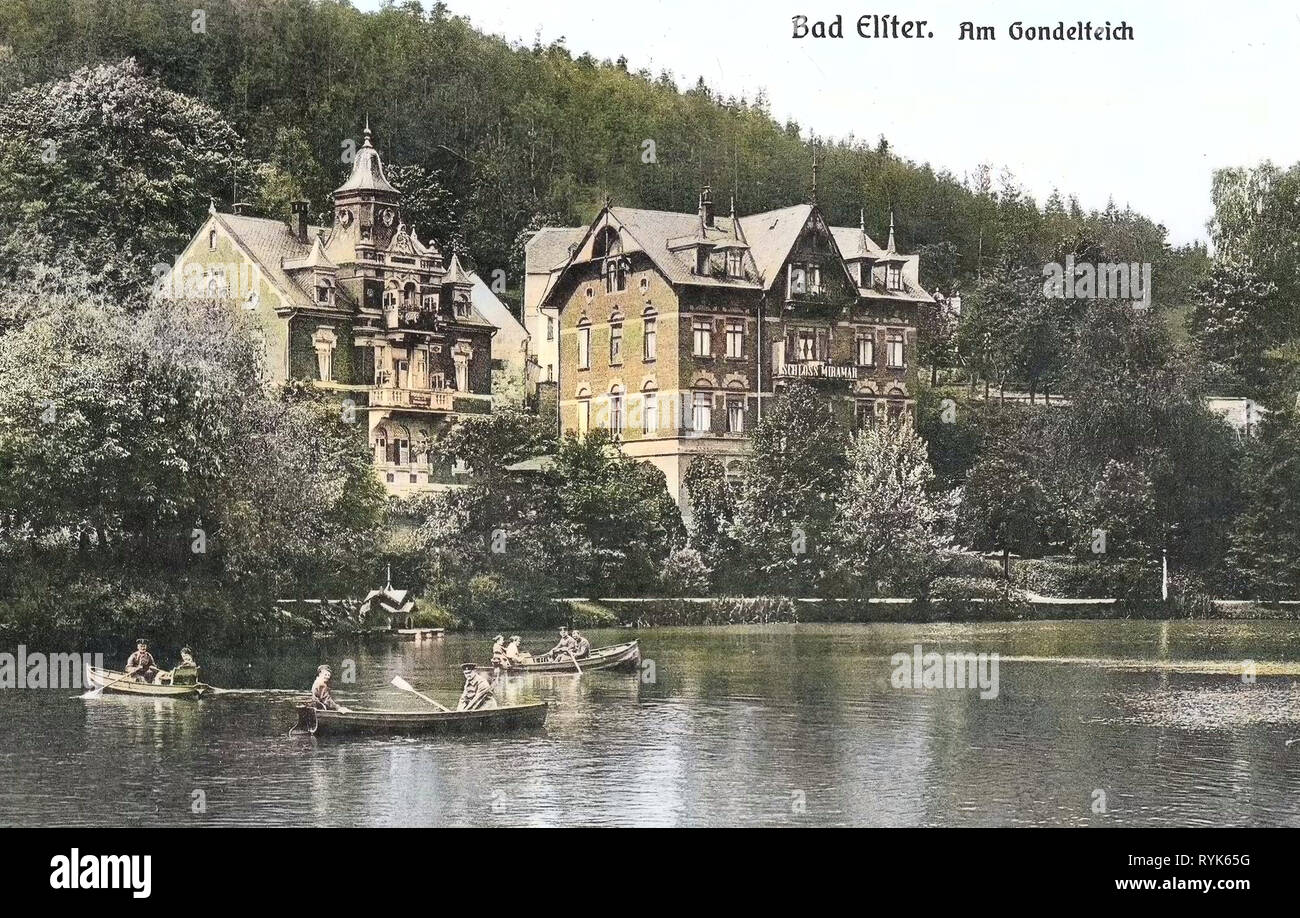 Bad Elster (Gondelteich), Rowboats in Bad Elster, 1917, Vogtlandkreis ...
