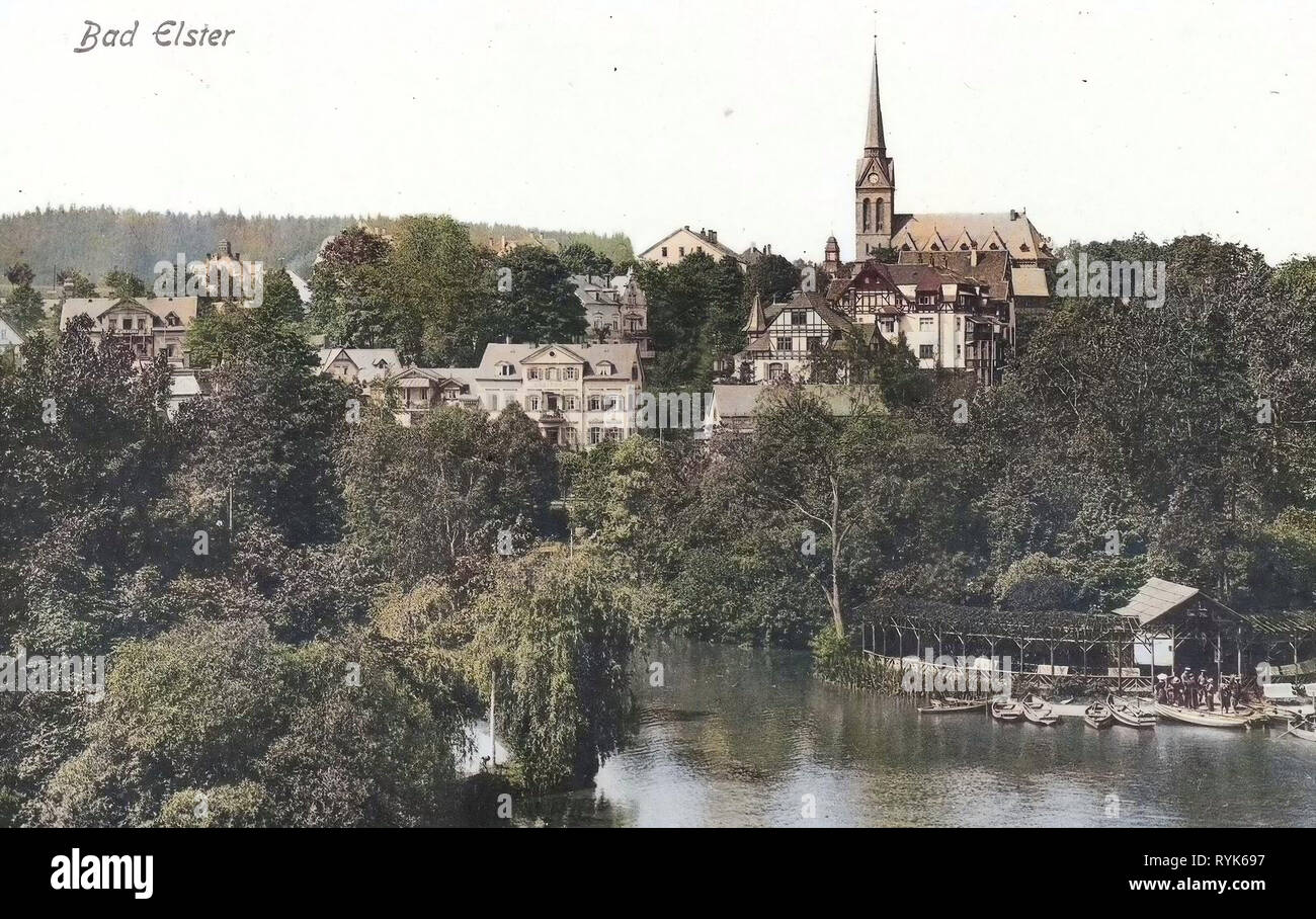 Bad Elster (Gondelteich), Rowboats in Bad Elster, 1917, Vogtlandkreis ...