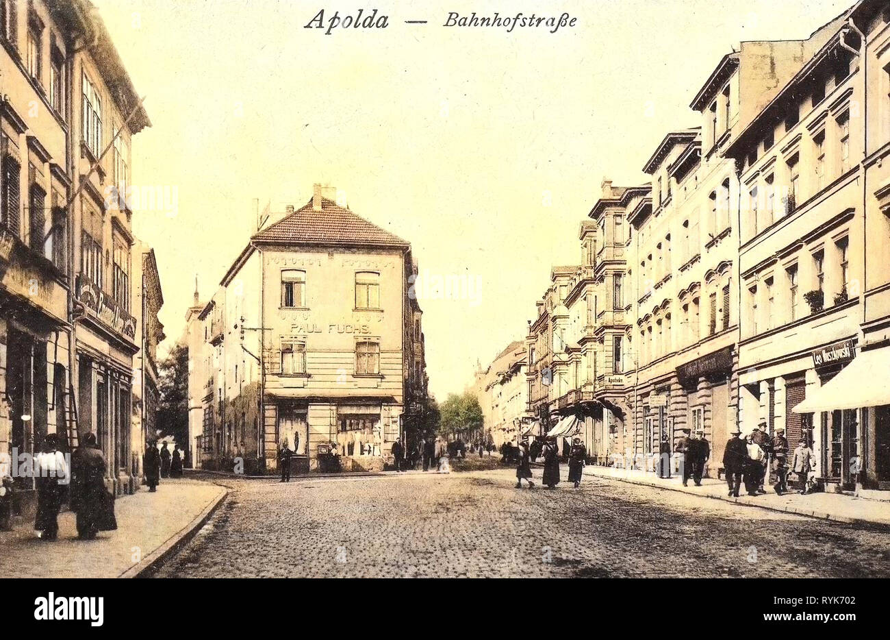 Buildings in Apolda, 1918, Thuringia, Apolda, Bahnhofstraße Stock Photo ...