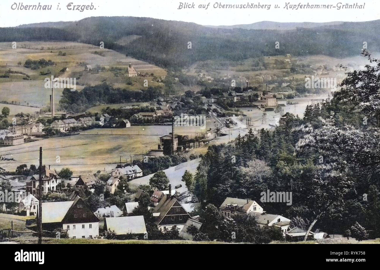 Buildings in Erzgebirgskreis, Bahnhof Olbernhau-Grünthal, 1919 ...