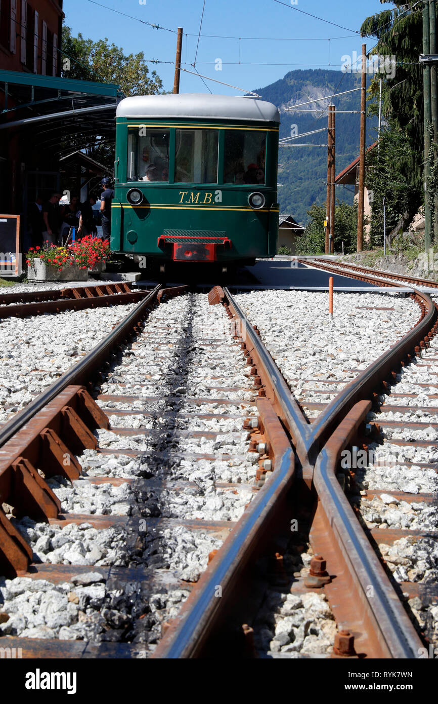 French Alps. The Mont Blanc Tramway (TMB) is the highest mountain ...