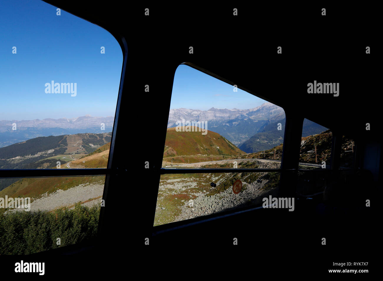 French Alps. The Mont Blanc Tramway (TMB) is the highest mountain ...