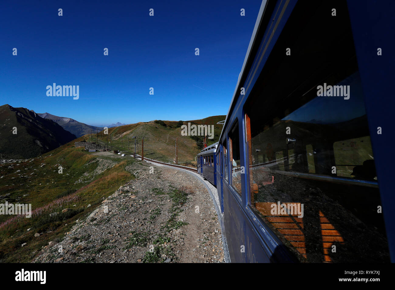 French Alps. The Mont Blanc Tramway (TMB) is the highest mountain ...