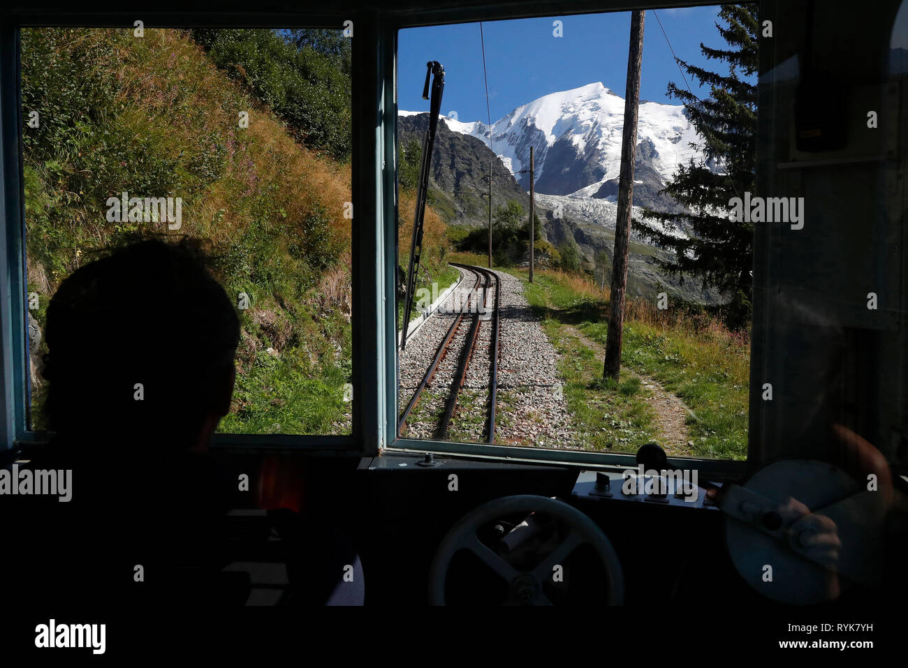 French Alps. The Mont Blanc Tramway (TMB) is the highest mountain ...