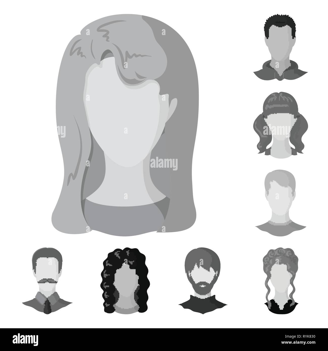Vector illustration of character and profile icon. Collection of ...